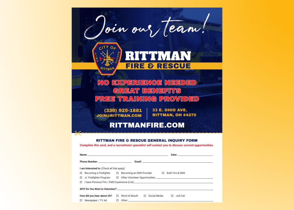 Rittman Ohio Fire Department Recruitment Portal and Media Gallery