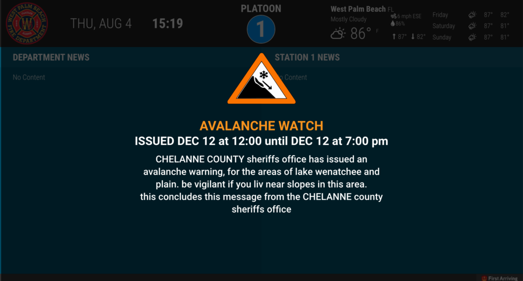 IPAWS - First Arriving Dashboards